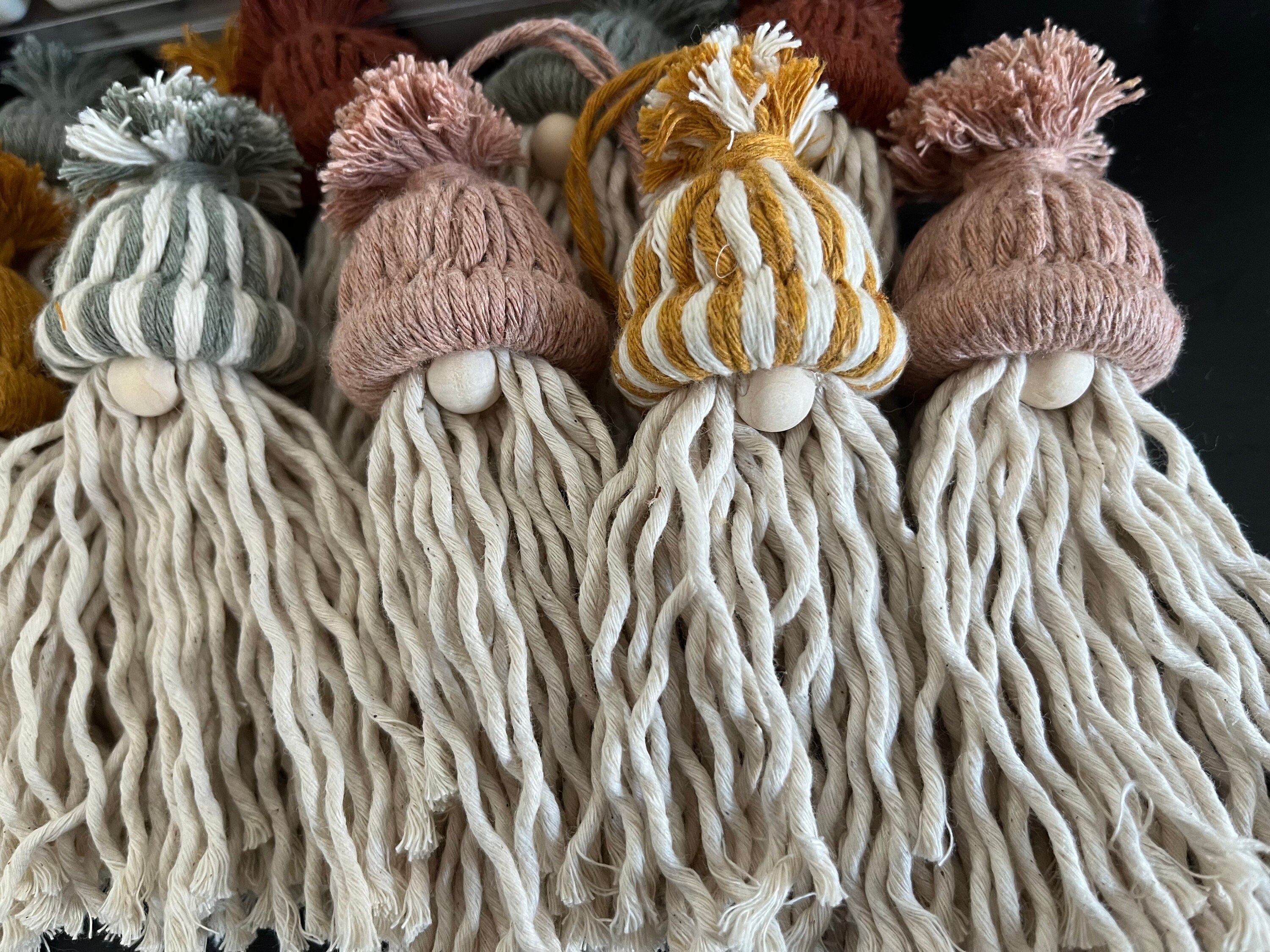 Macrame Christmas Gnome Ornaments | Holiday Decor | Customizable Gnome ...