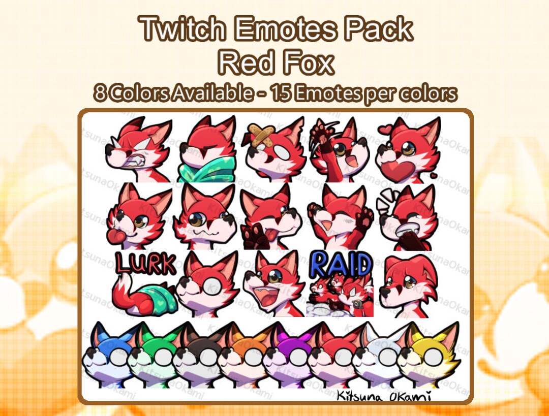 RED Fox Twitch Emotes - Etsy