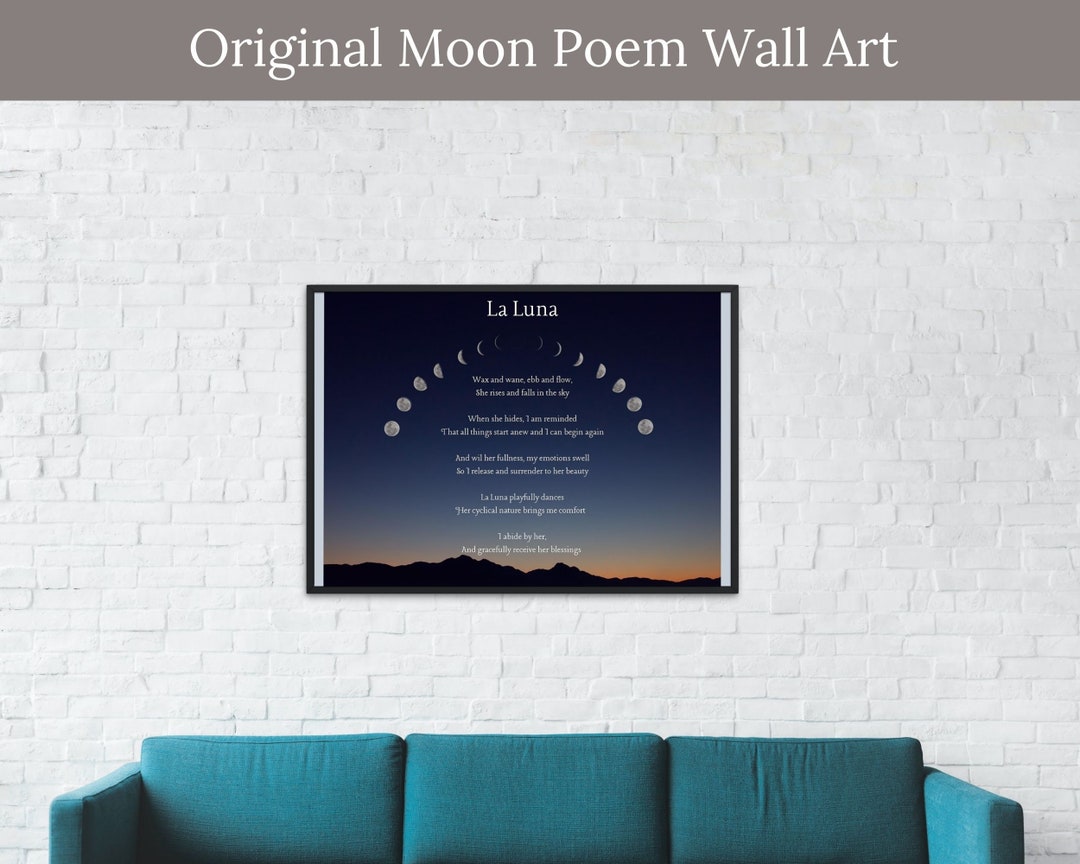Original Moon Poem Wall Art - Etsy