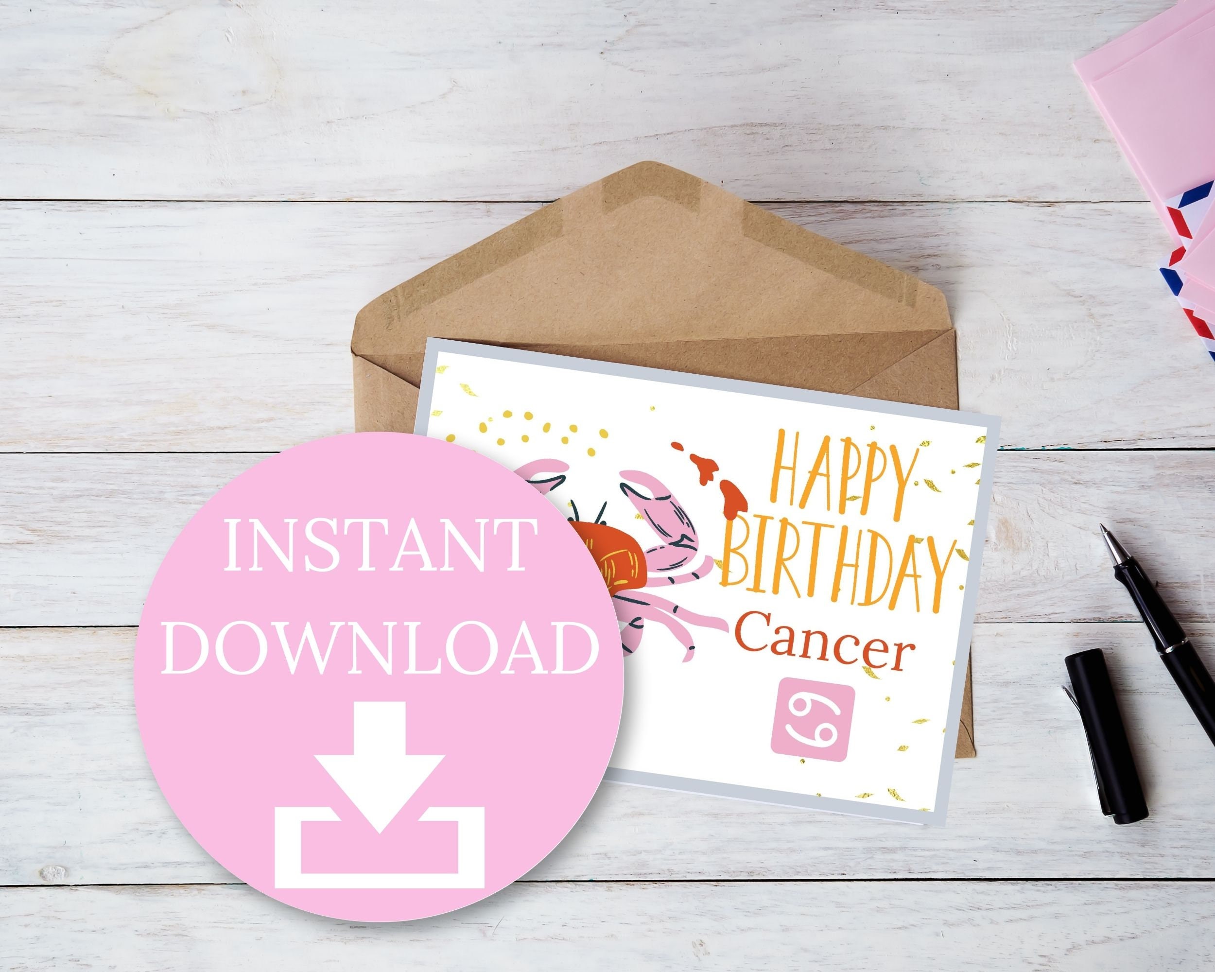 Simple Cancer Birthday Card Printable - Etsy
