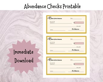 Printable Manifestation Checks - Etsy