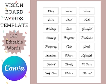 Wish Card - Vision Board Template - Etsy