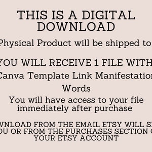 Editable Vision Board | Manifestation Words Template - Etsy