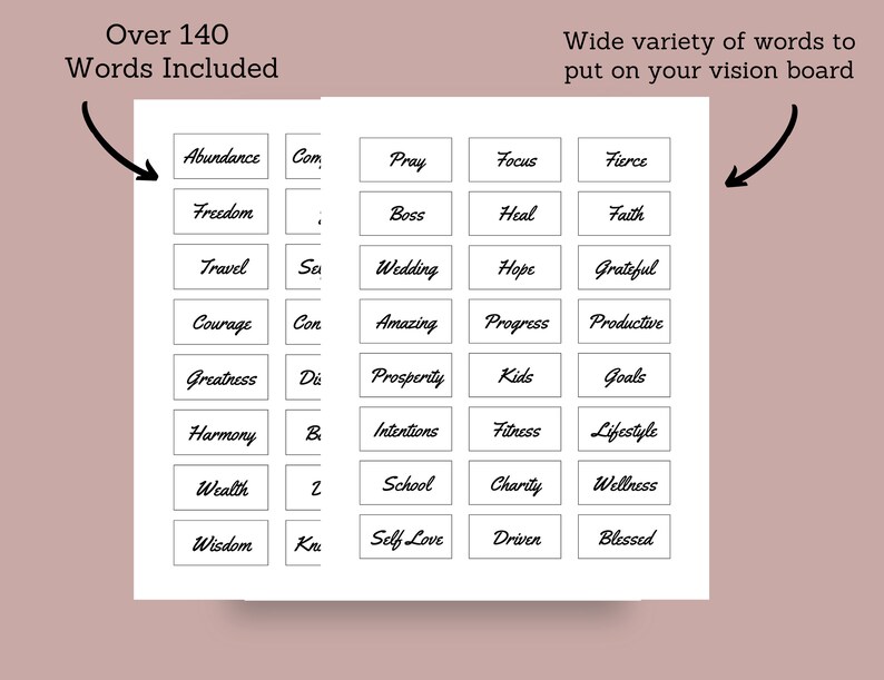 Vision Board Kit Printable | Printable Words and Photos for Manifesting ...