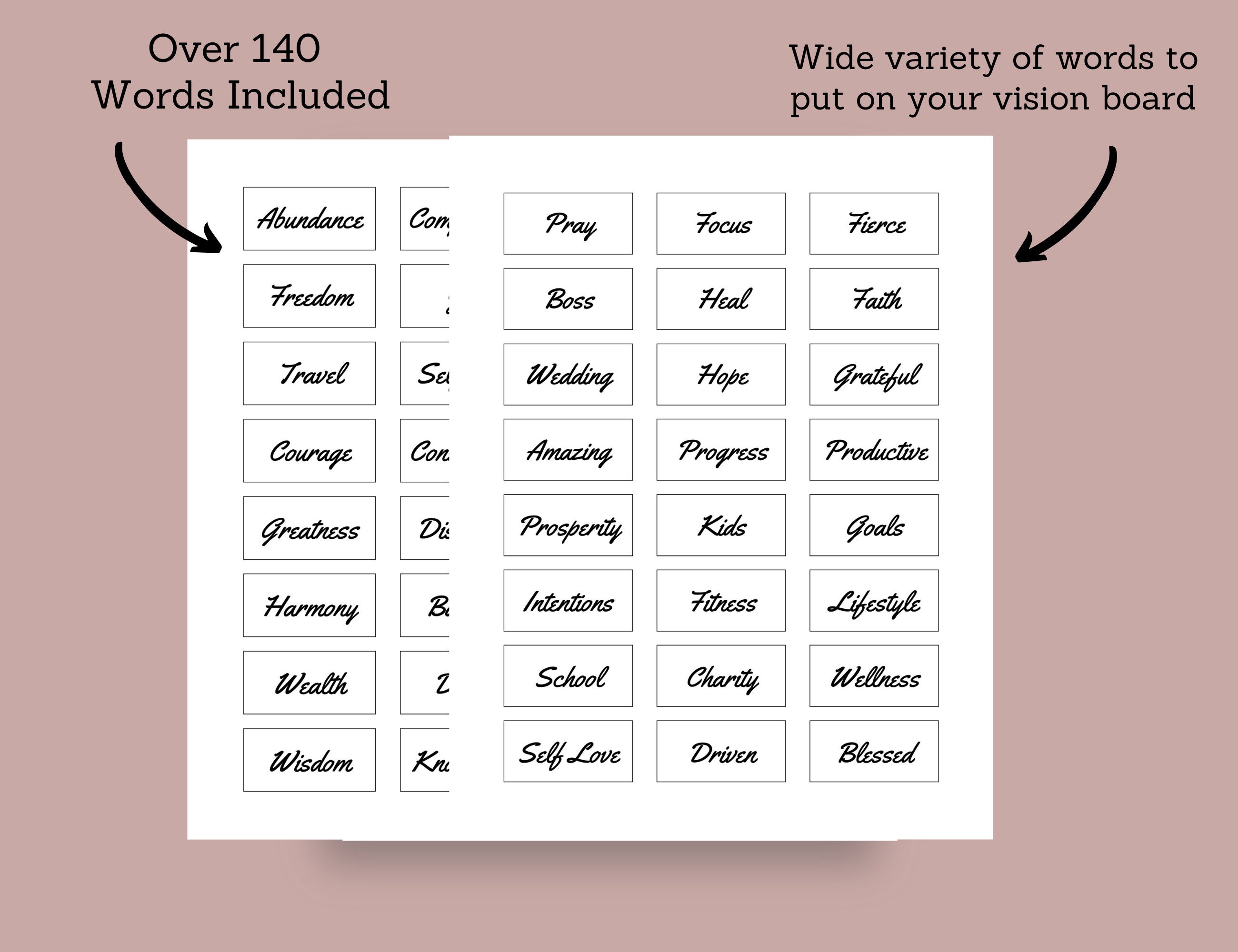 Vision Board Kit Printable | Printable Words and Photos for Manifesting ...