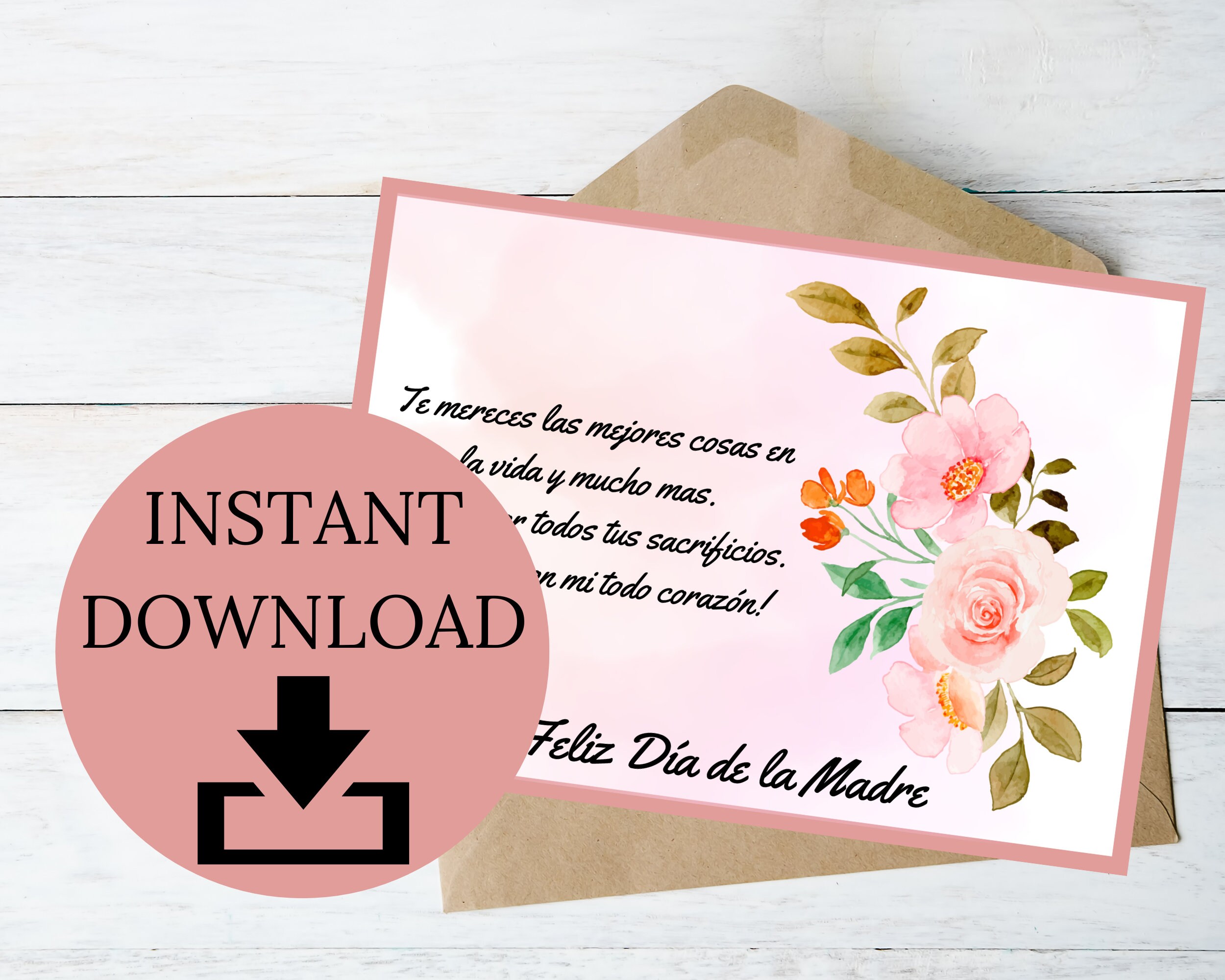Felicidades Mami! Sentimental Spanish Happy Mother's Day Card Printable ...