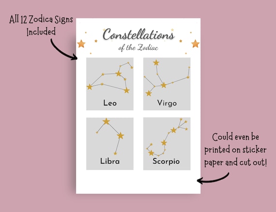 Free printable zodiac constellations - Horoscopeaz.com
