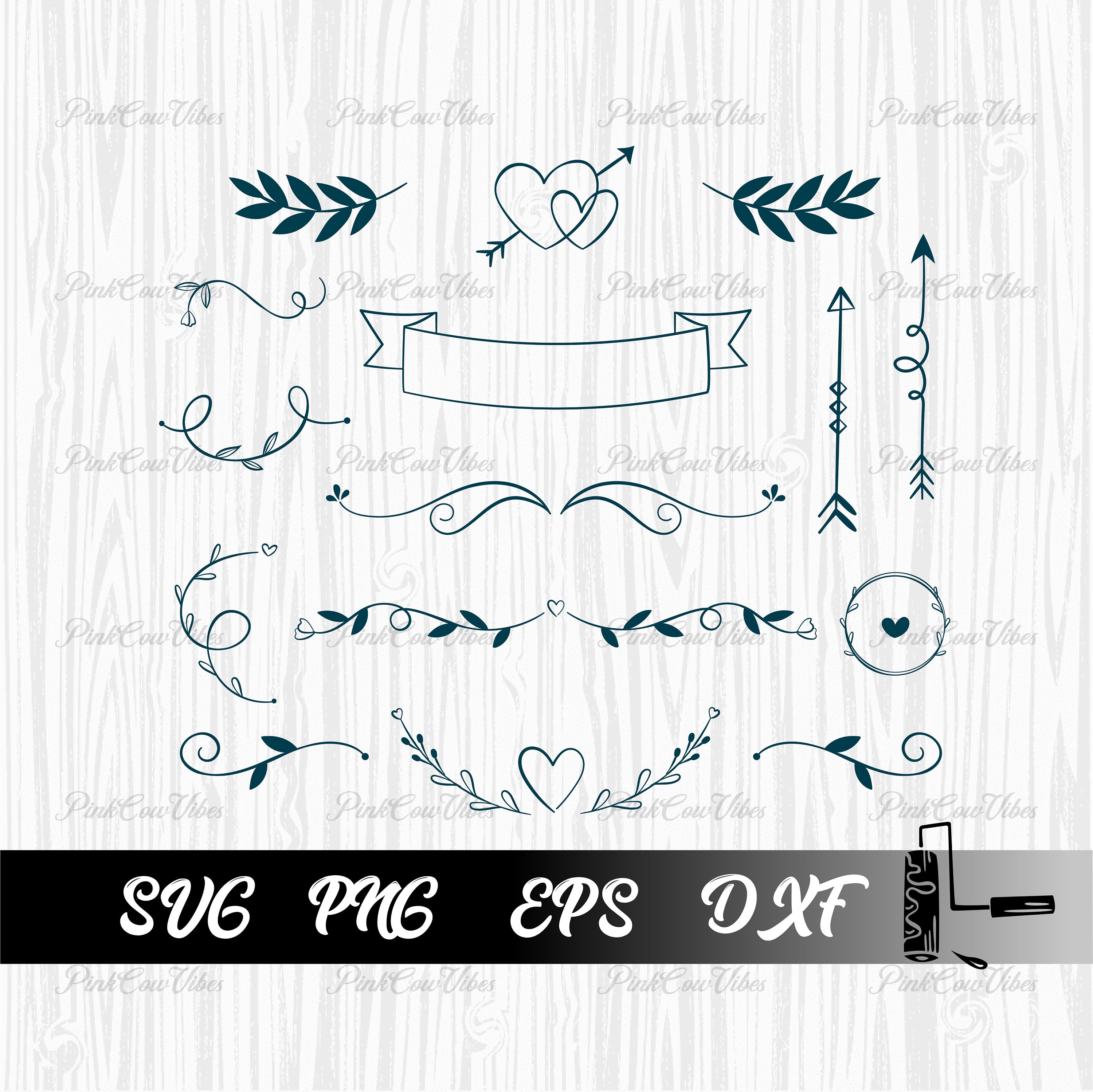 Elementos decorativos SVG Adornos svg Florece SVG Remolinos - Etsy España