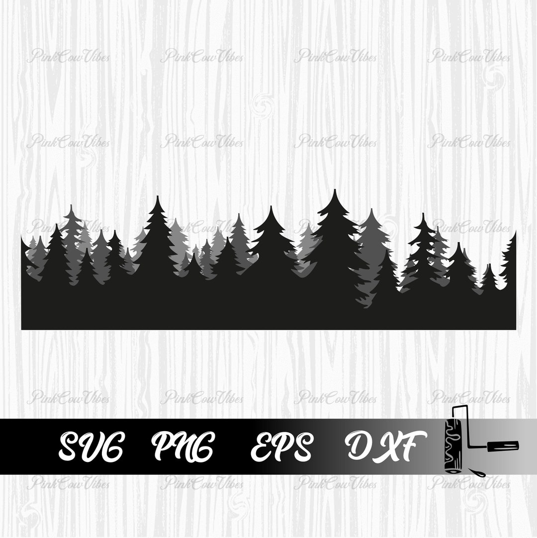 Forest Line SVG, Treeline Svg, Tree Svg, Tree Clipart Svg, Forest ...