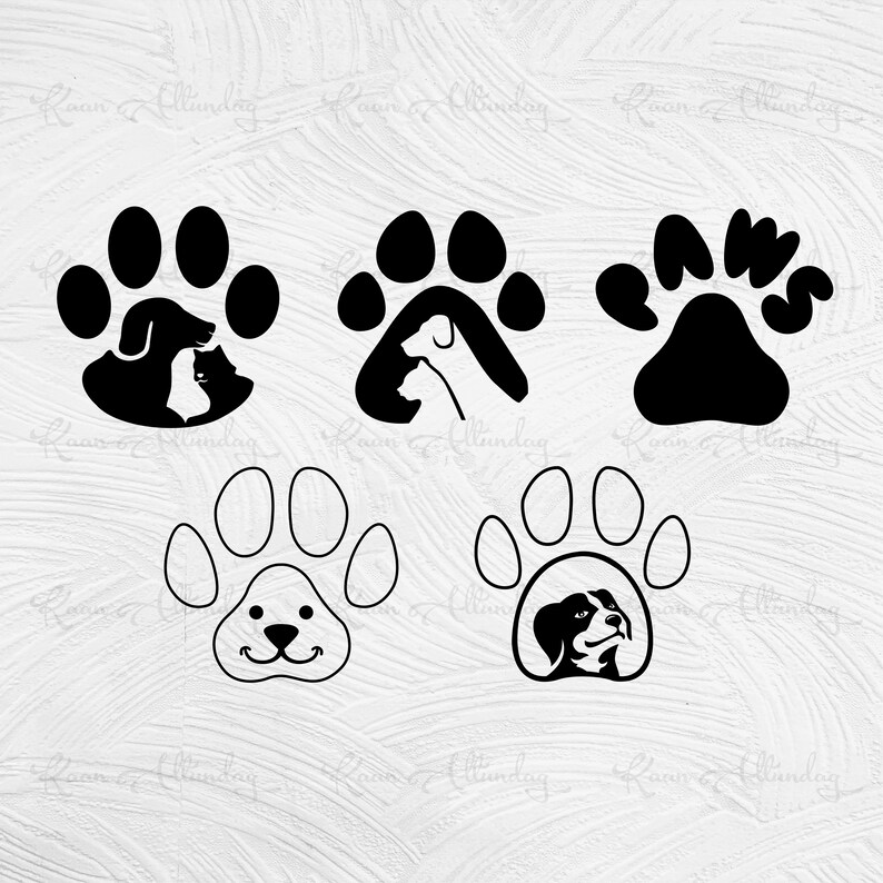 Dog Paw Print SVG Bundle Pet Paw SVG Dog Lover Svg Print - Etsy