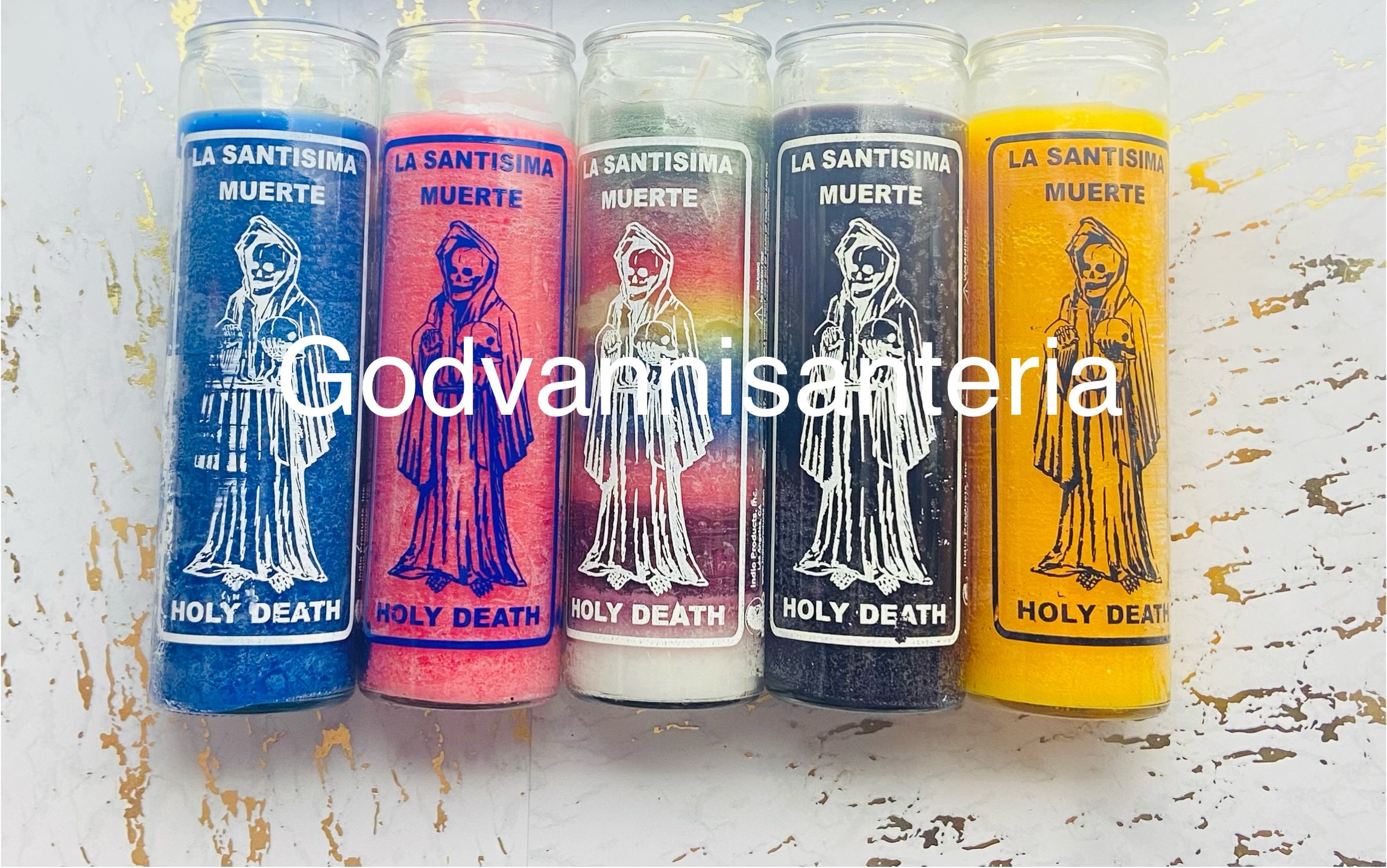Holy Death Candles Plain/solidas Santa Muerte Velas - Etsy