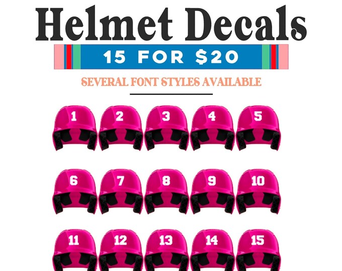 Custom Glitter Helmet Number Decal, Glitter Baseball Helmet Number ...