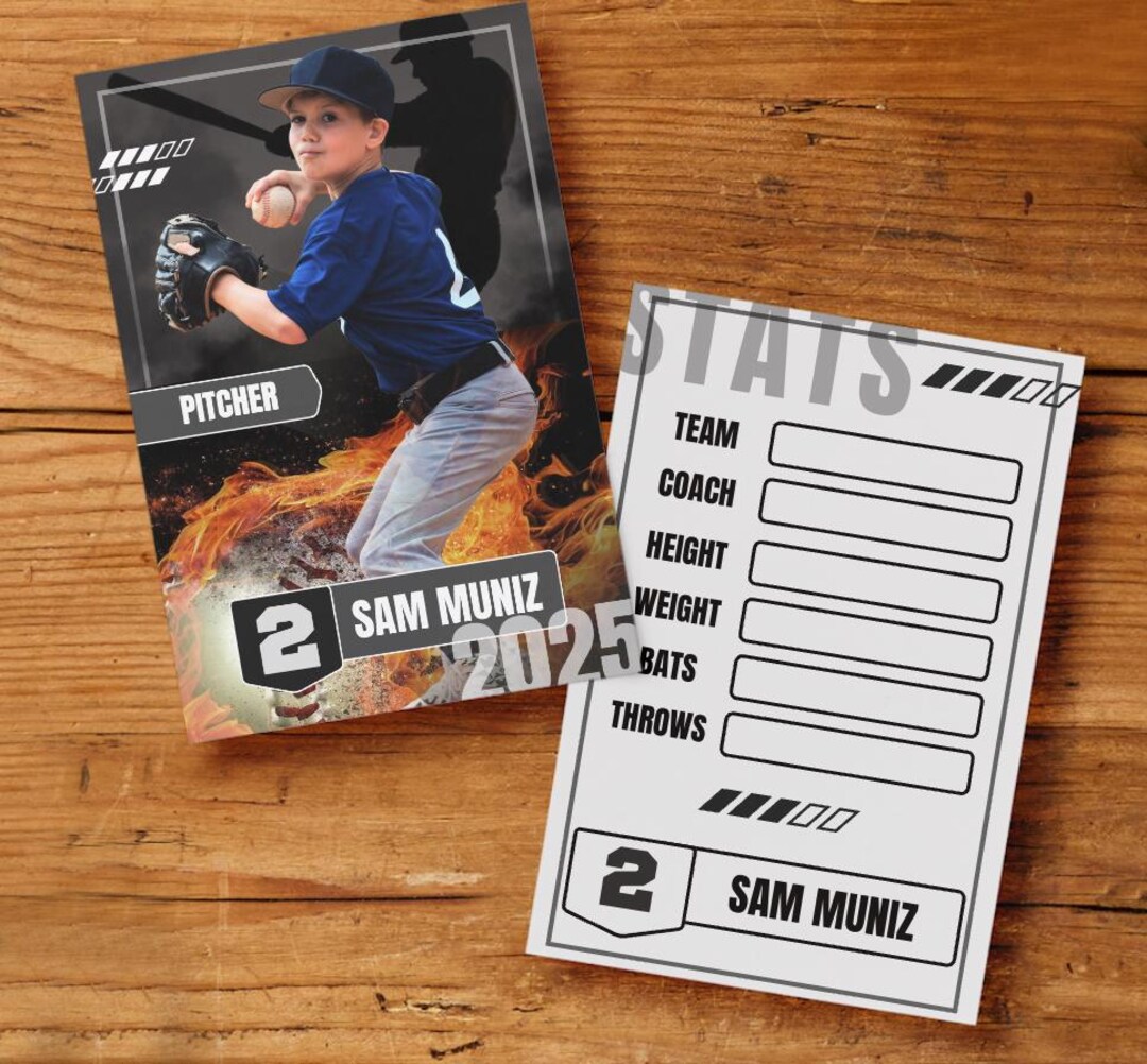 Personalized Digital Trading Card for Baseball Player - Etsy