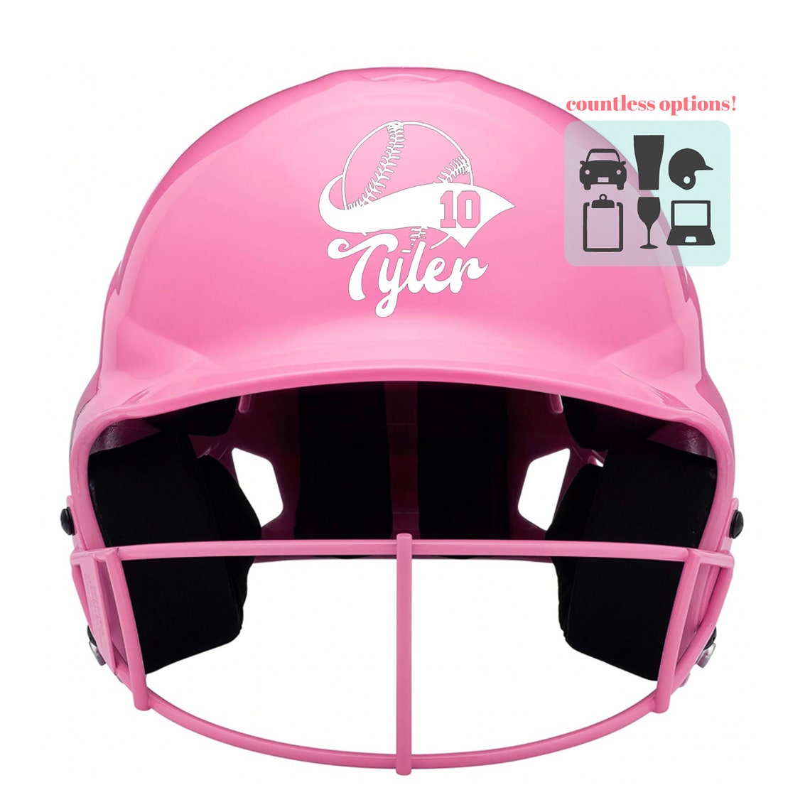 Softball Name Number Decal / Softball Helmet Decal / Softball - Etsy