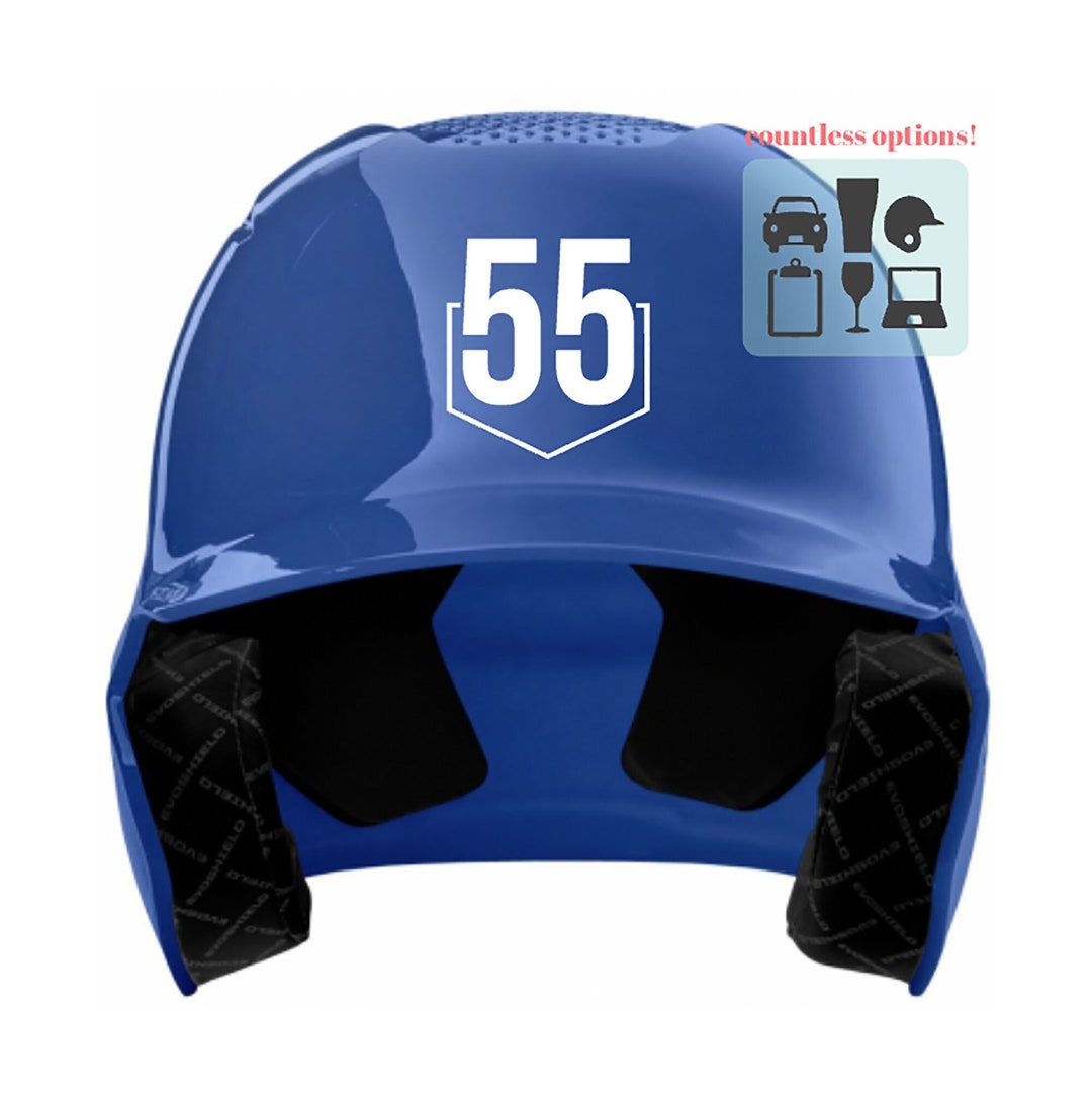 Baseball Number Vinyl Decal / Baseball Helmet Decal / Baseball Player ...