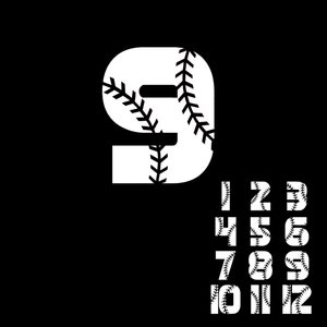 Baseball Number Seams Vinyl Decal / Baseball Helmet Decal / Baseball ...