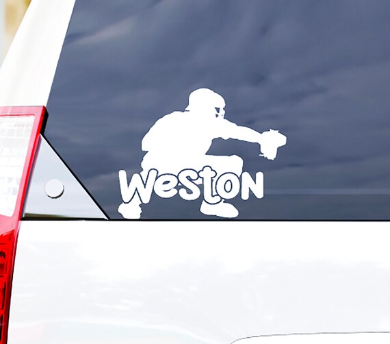 Custom Baseball Catcher Name Decal / Baseball Helmet Decal / | Etsy