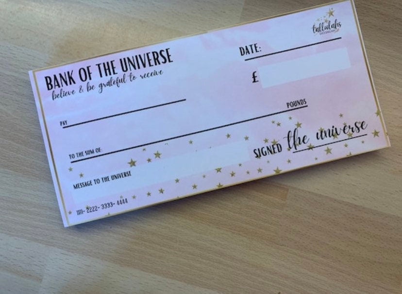 Printable Universe Check Abundance Cheque Magic Cheque - Etsy