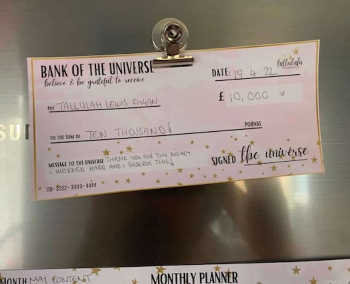 Printable Universe Check Abundance Cheque Magic Cheque - Etsy