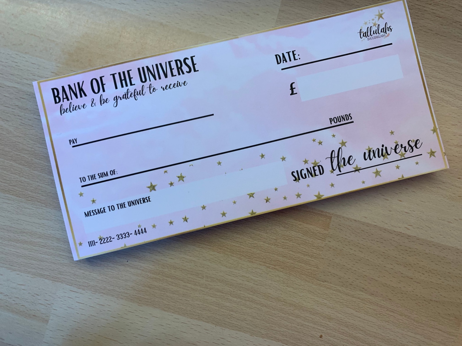 Universe Check Abundance Cheque Magic Cheque Magic Cheque - Etsy