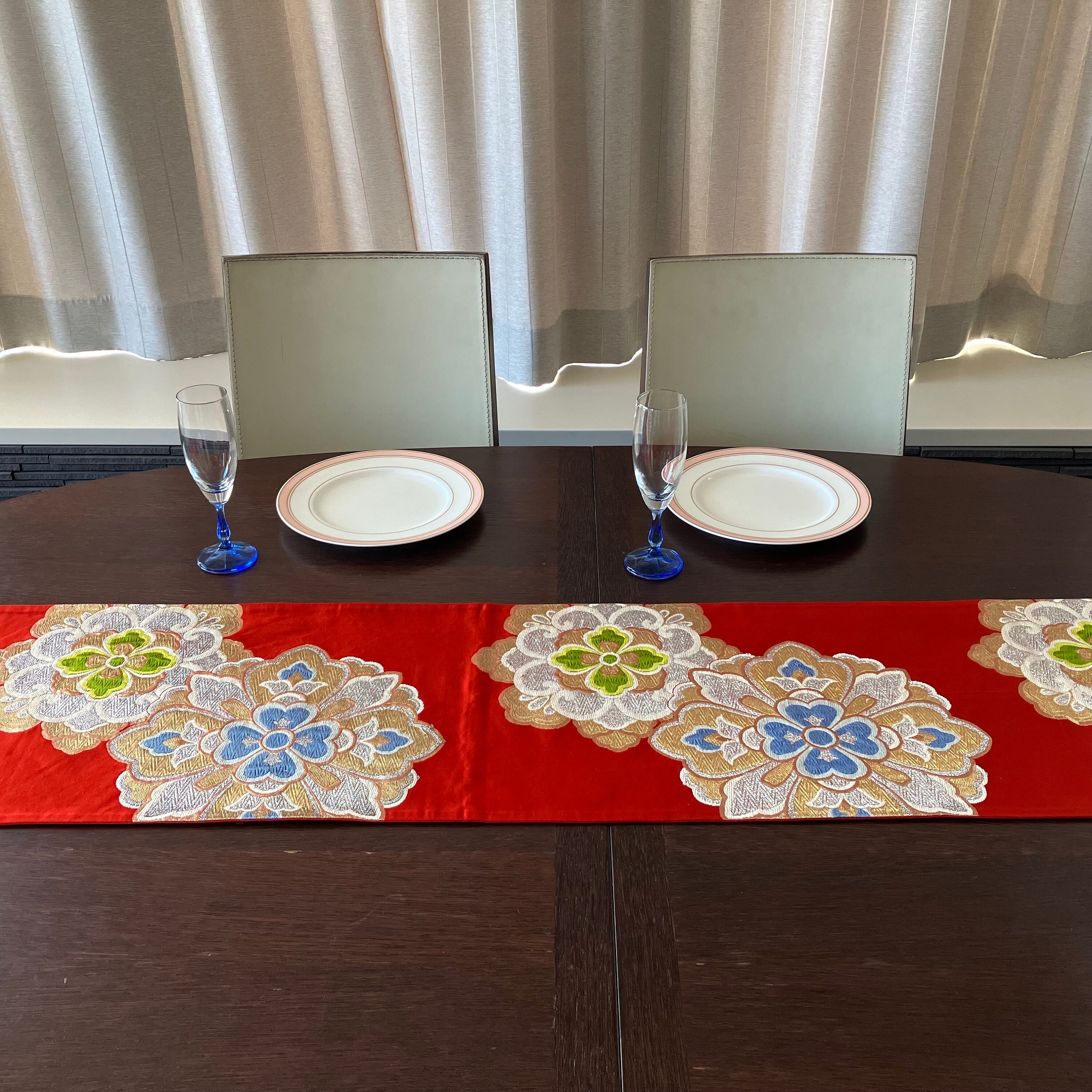100% Silk Textile Table Runner Remade by a Kimono Belt HANABISHO - Etsy