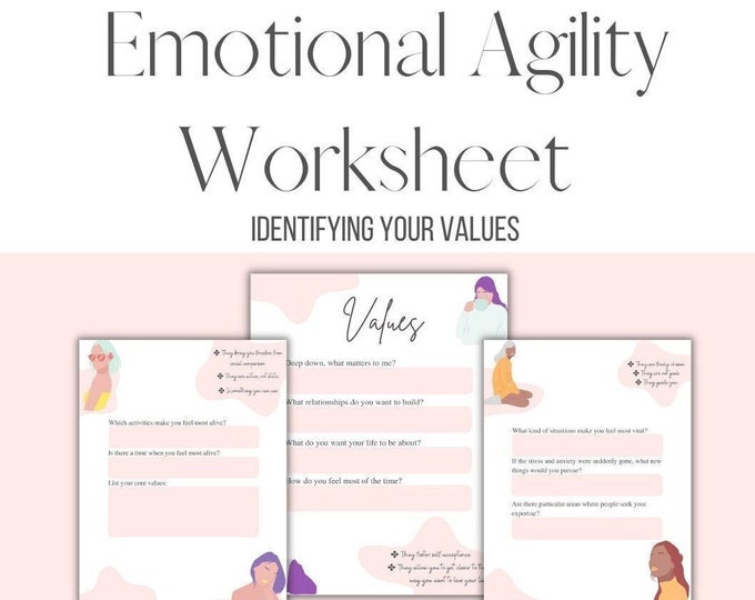 Emotional Agility Identifying Your Values Worksheet PDF Self-care ...