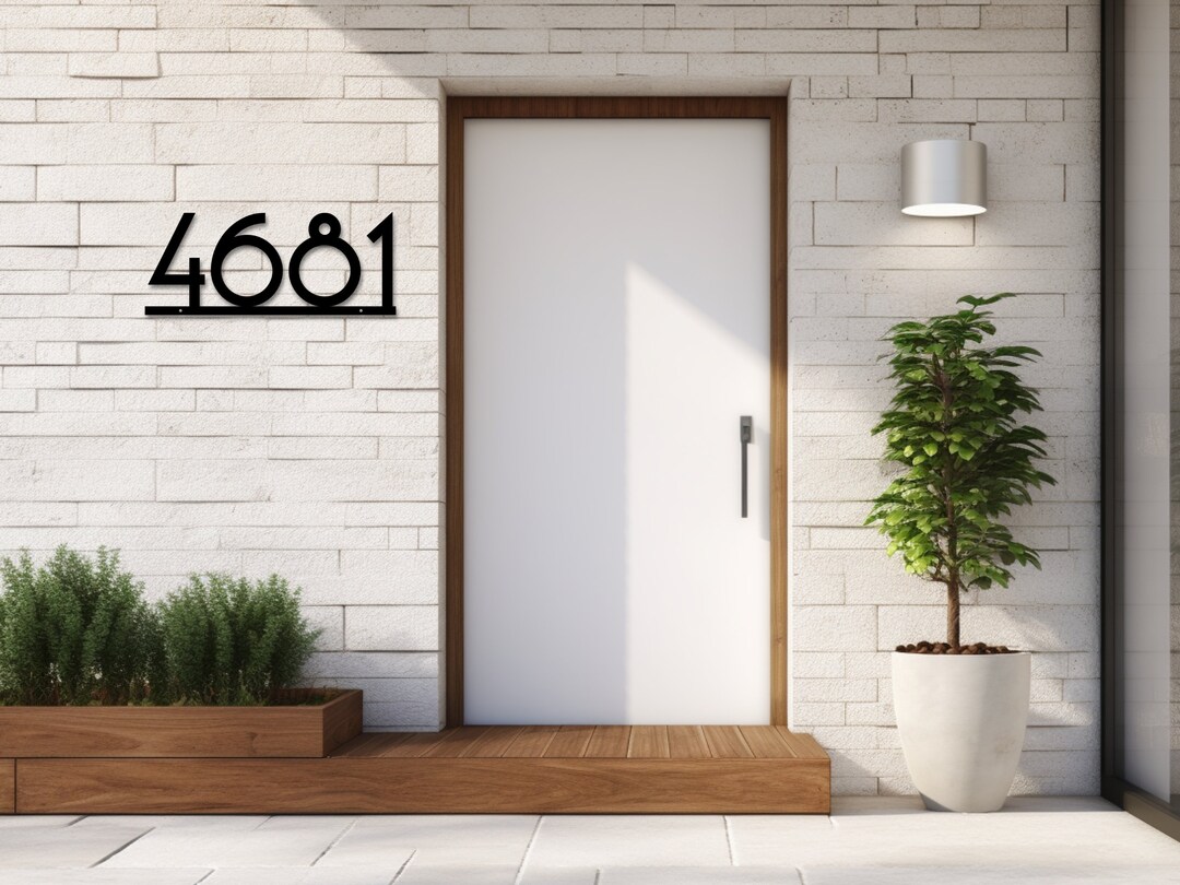 Metal House Numbers Sign Modern House Numbers Custom Address Sign Home ...