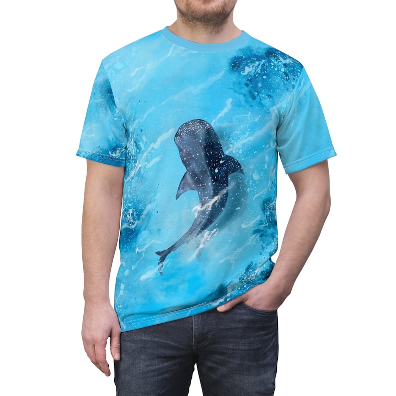 Whale Shark Tee Shirt, Wearable Abstract Art All Over Print Whale Shark ...