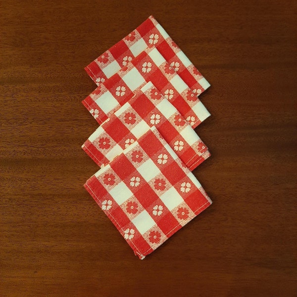 Red Gingham Napkins - Etsy