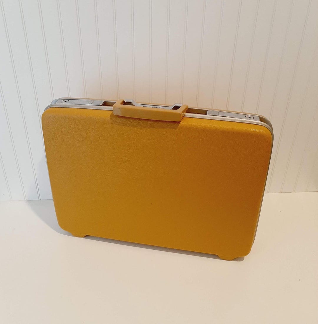 Vintage Samsonite Royal Traveller Gold Mustard Yellow Attaché Case Mid ...