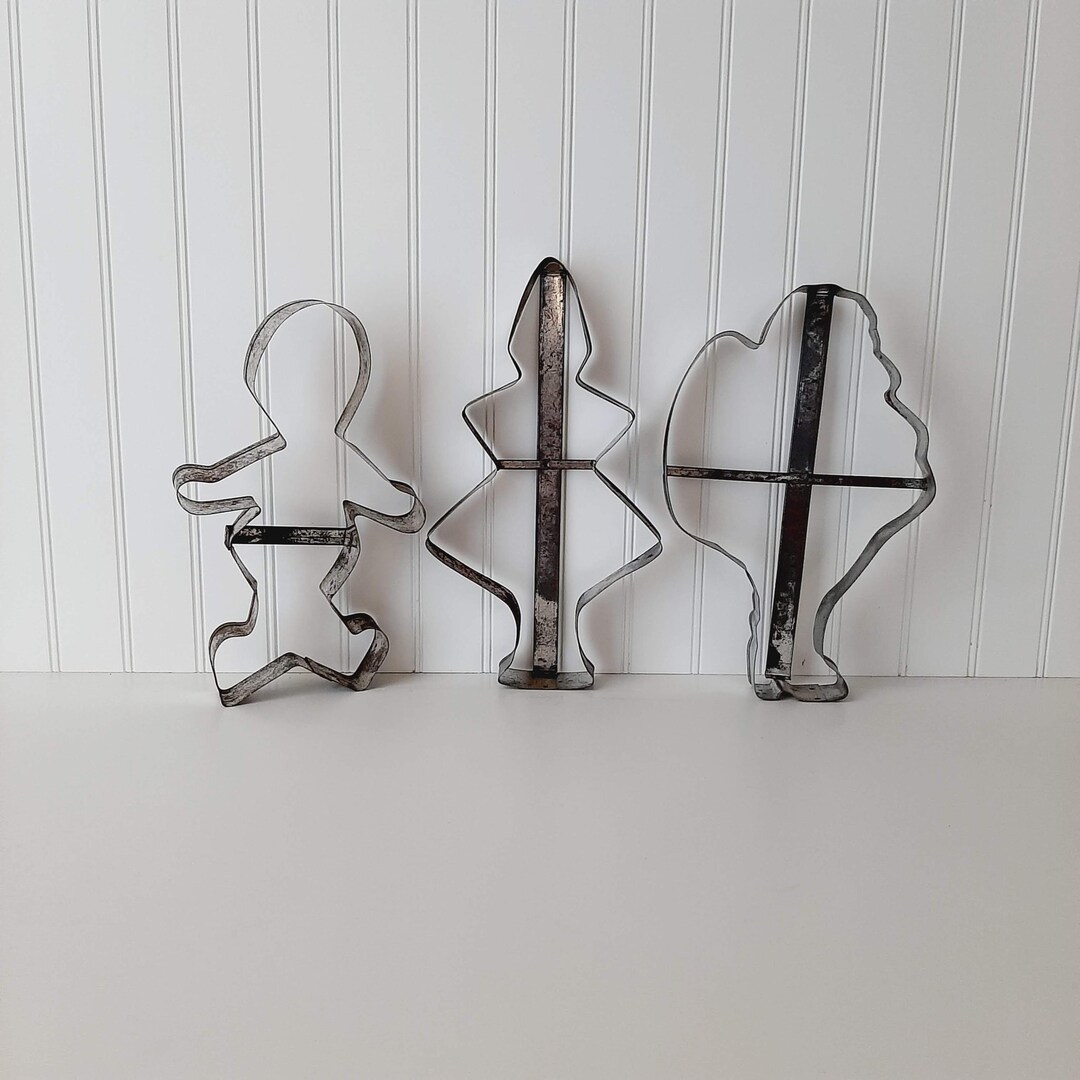 Vintage 1940s Extra Large Cookie Cutter/gingerbread Man/ Christmas Tree ...