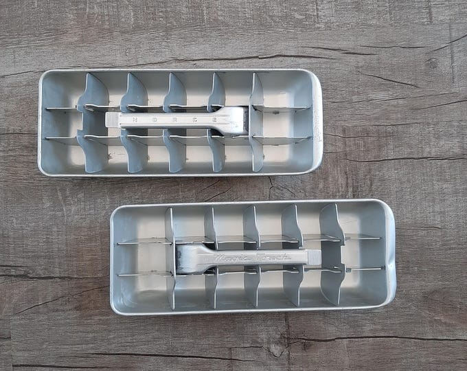 Vintage Aluminum 18 Cube Quick Release Ice Trays/ Norge/ Magic Touch ...