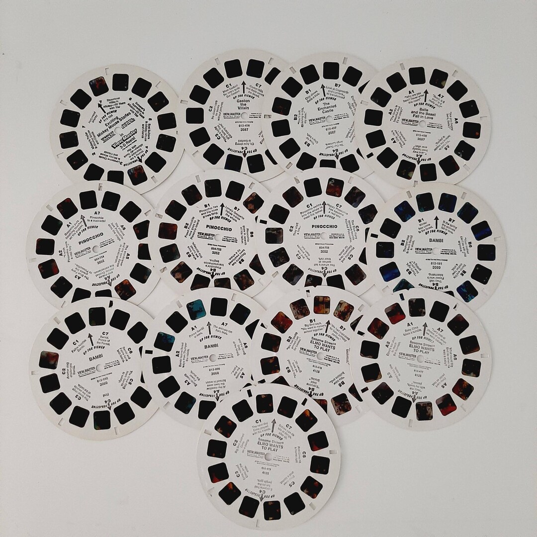 Vintage View Master Reels 1992 Elmo/ Pinocchio/ Beauty and the Beast ...