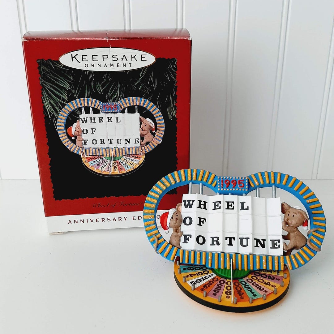 Vintage 1995 Hallmark Keepsake Wheel of Fortune Christmas Ornament 20th ...
