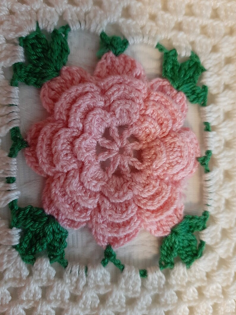 Vintage 1954 Handmade Motif Style Crochet Rose Bedspread/ Coverlet - Etsy