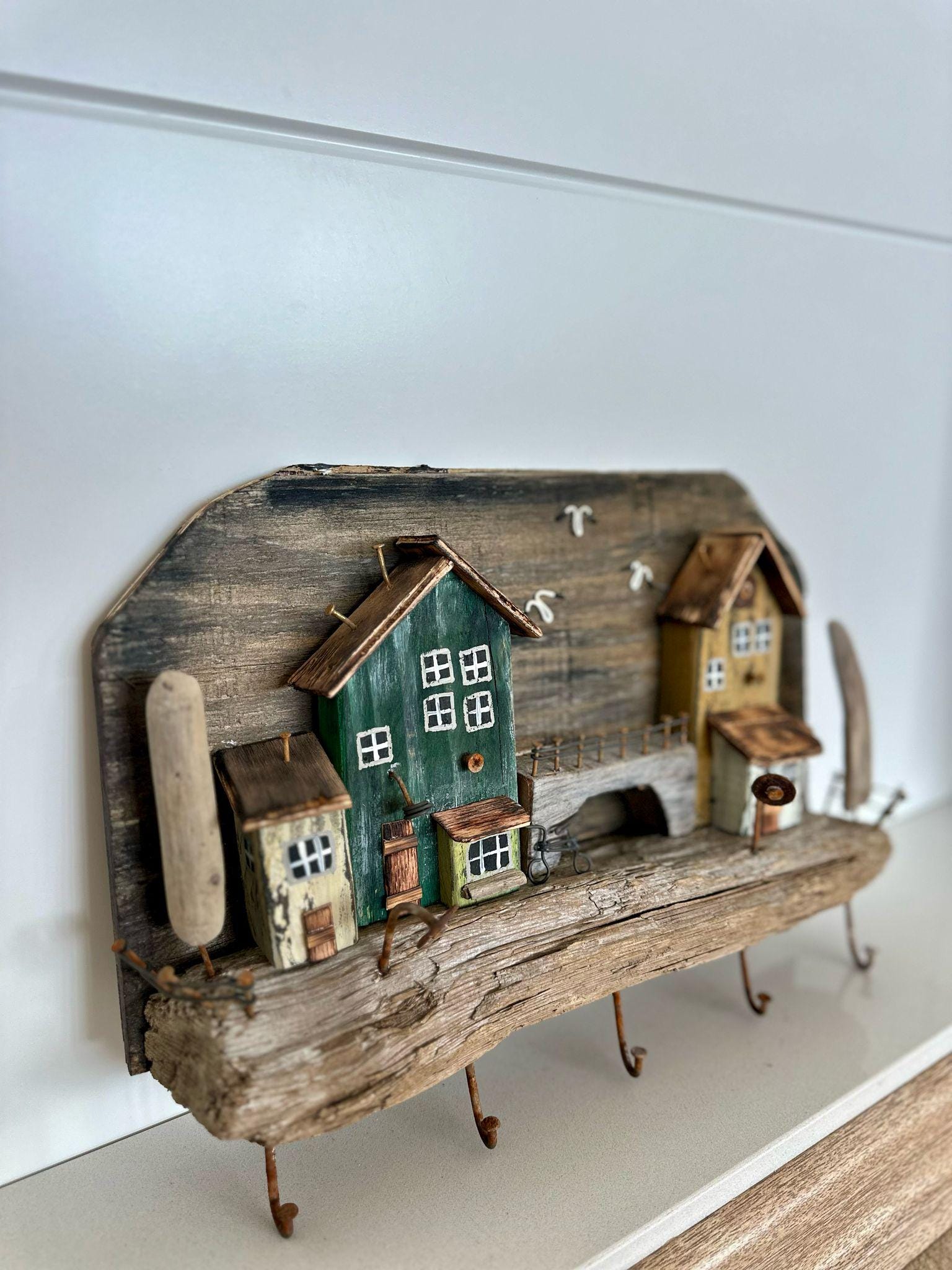 Rustic Miniature Town Decor - Handmade Driftwood Miniature Wooden ...