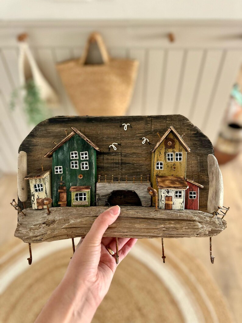 Rustic Miniature Town Decor - Handmade Driftwood Miniature Wooden ...