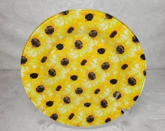 Sunflower Decorative Glass Plate - Etsy