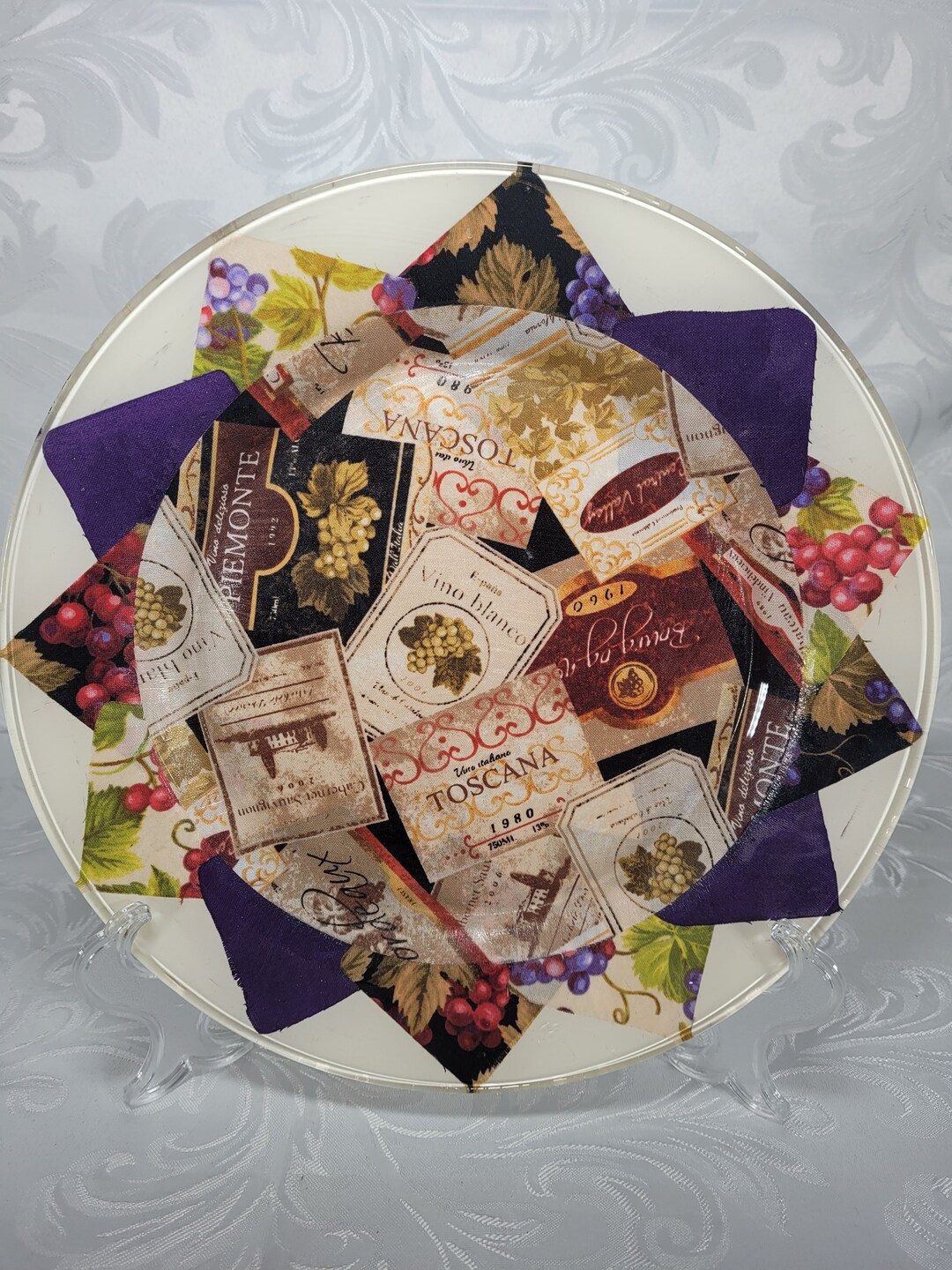 Wine and Grapes Decorative Plate - Etsy