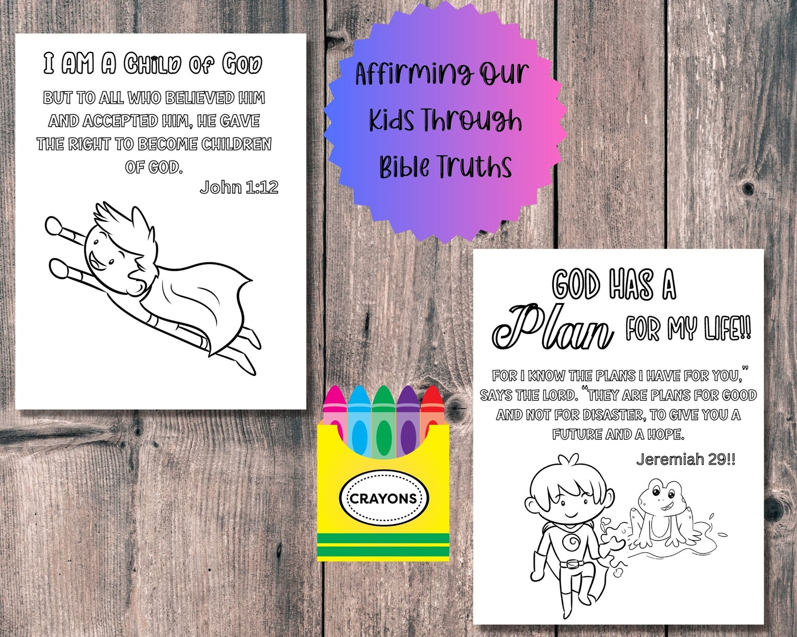 12 Kids Coloring Bible Verse Pages, Printable Superhero Bible Verse ...