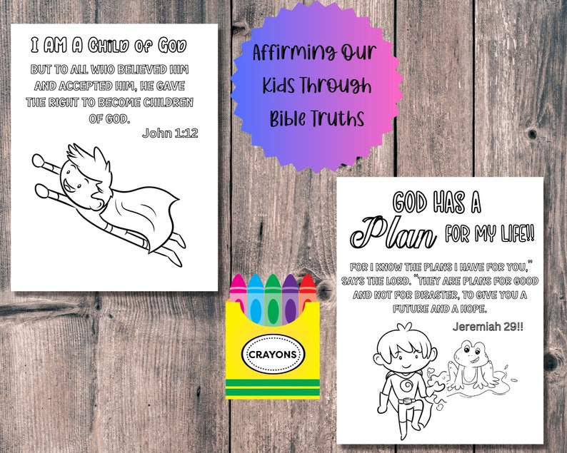 12 Kids Coloring Bible Verse Pages, Printable Superhero Bible Verse ...