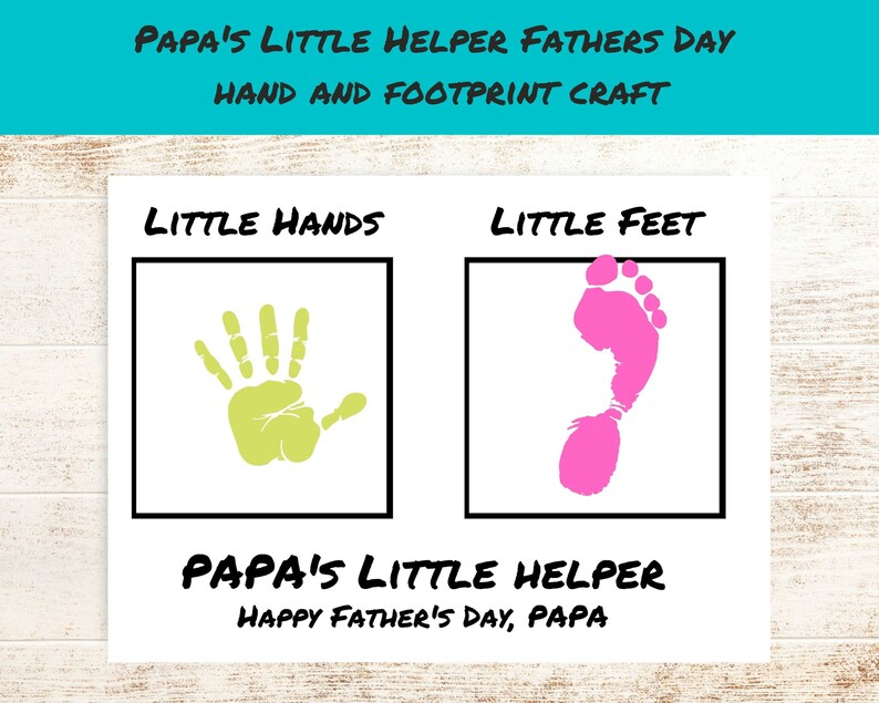 Papa's Little Helper Father's Day Craft, Printable Father's Day Craft ...