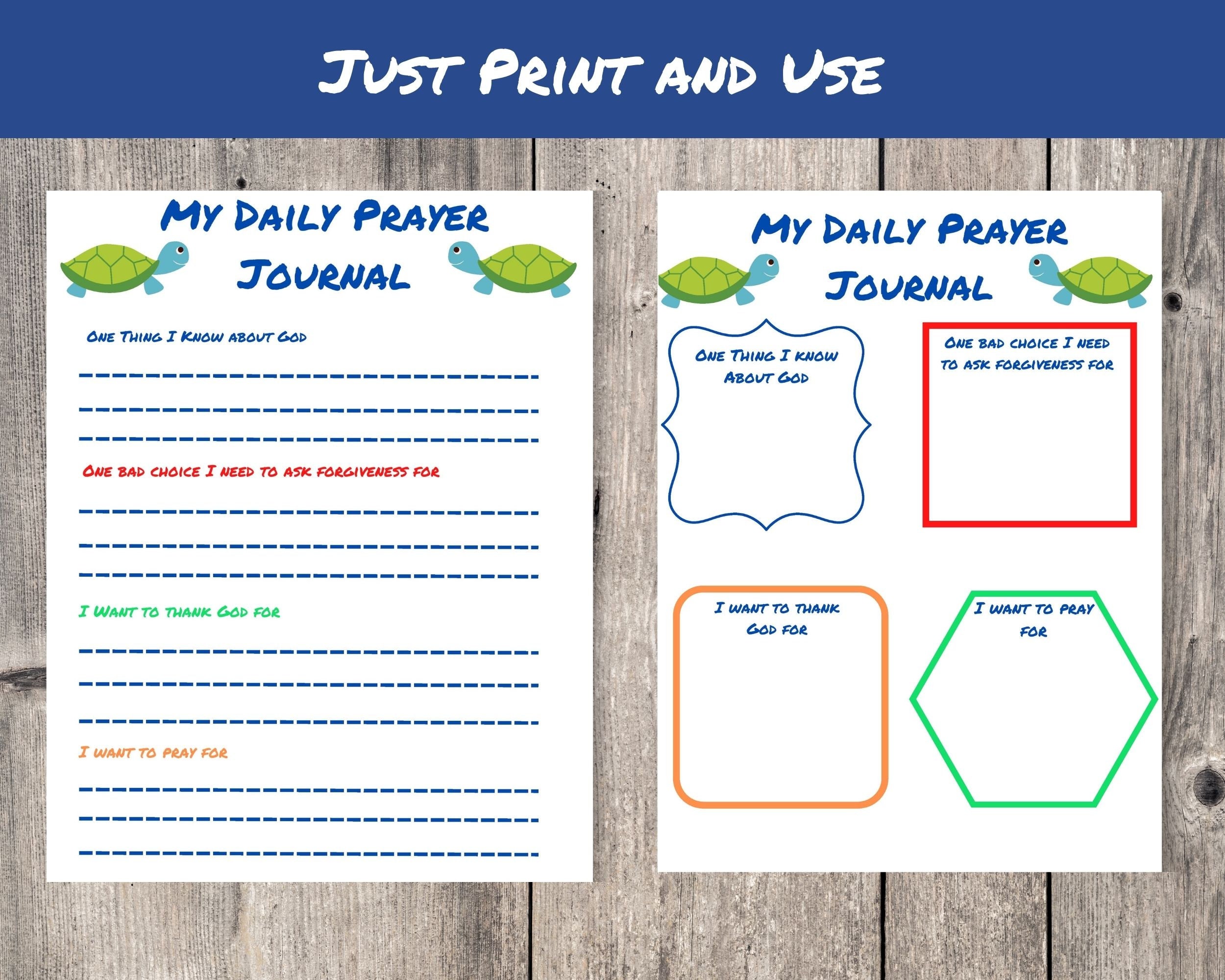 Kids Printable Prayer Journal, Perfect for Elementary and Preschool Age ...