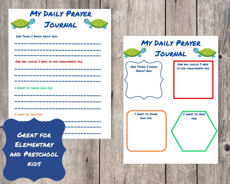 Kids Printable Prayer Journal, Primary Colors (PDF Download) - Etsy