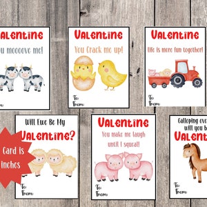 Fun Farm Themed Printable Valentines Cards Are Great for Toddlers, Farm ...