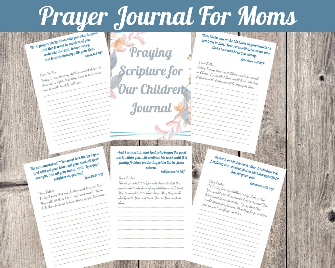 Prayer Journal for Moms, Printable Praying Scripture for Our Children ...