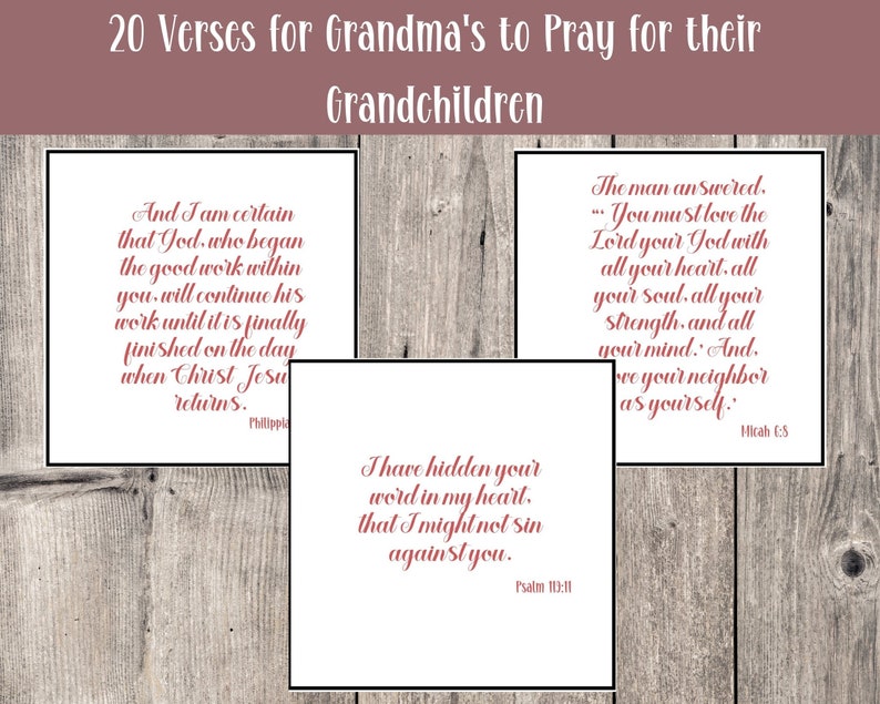 Scripture Verses to Pray for Your Grandchildren, Printable Bible Verse ...