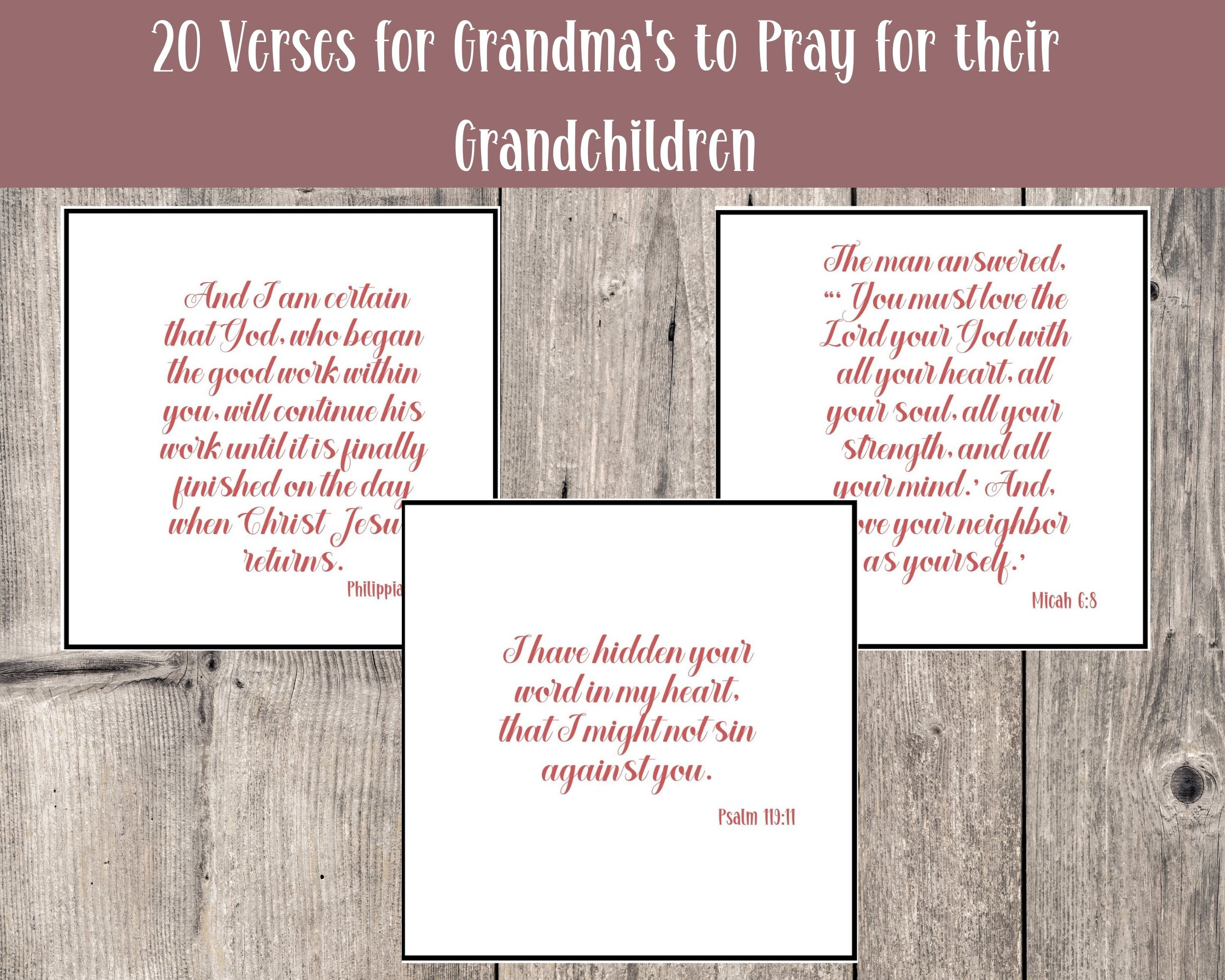 Scripture Verses to Pray for Your Grandchildren, Printable Bible Verse ...