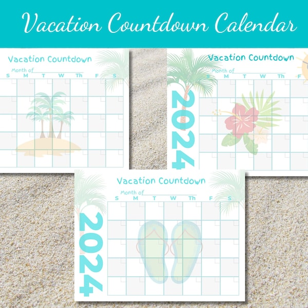 Printable Vacation Countdown Calendar - Etsy