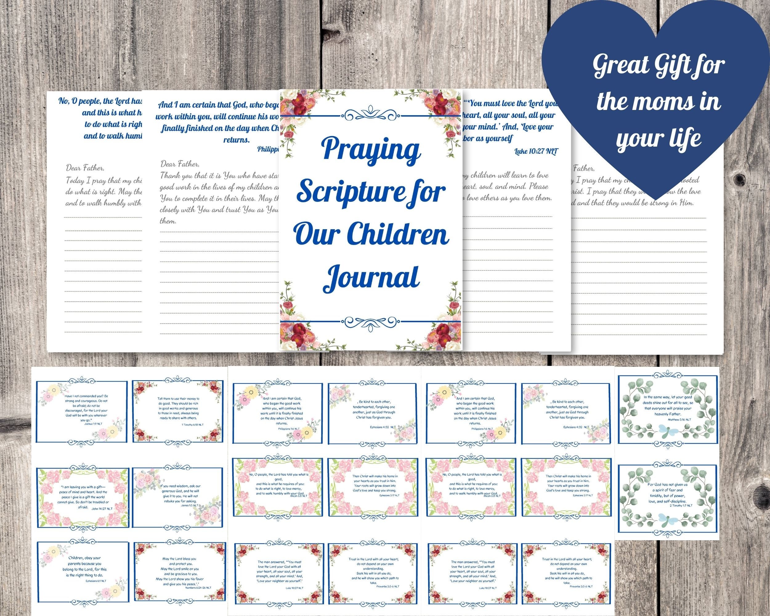 Praying Scripture Journal Bundle for Moms, Verse Cards (digital ...